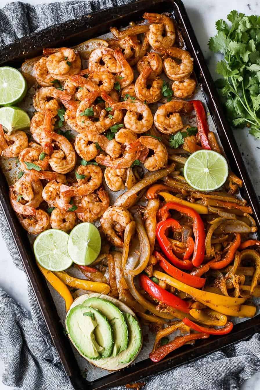 Quick Healthy Sheet Pan Shrimp Fajitas: 30-Minute Win - www.dinnernest.com